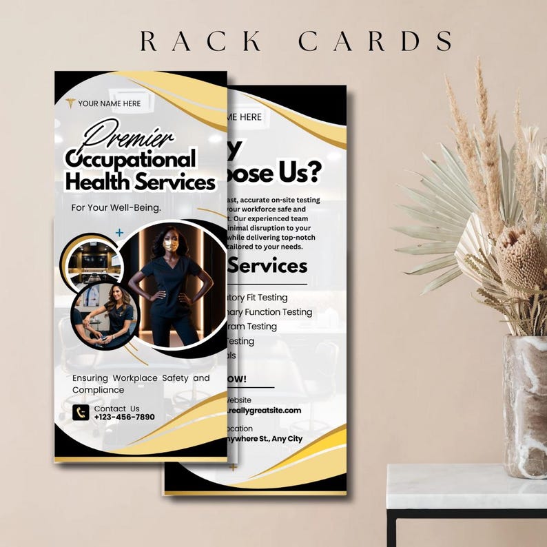 Occupational Health Testing Physicals Rack Card / DIY Medical Service ...