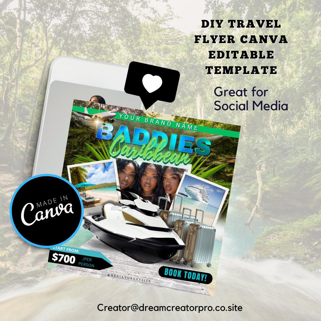 Baddies Caribbean Flyer Travel Agent Flyer / Travel Agent Canva ...