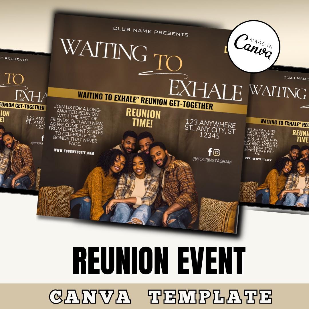 Reunion Friend Event Flyer Template / Waiting to Exhale Party / Canva ...