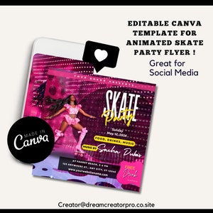 Skate Party Flyer Template / Party Flyer / Club Flyer / Canva Flyer ...