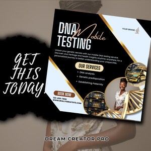 Mobile DNA Testing Flyer / DIY Medical DNA Lab Service Flyer/ Mobile ...