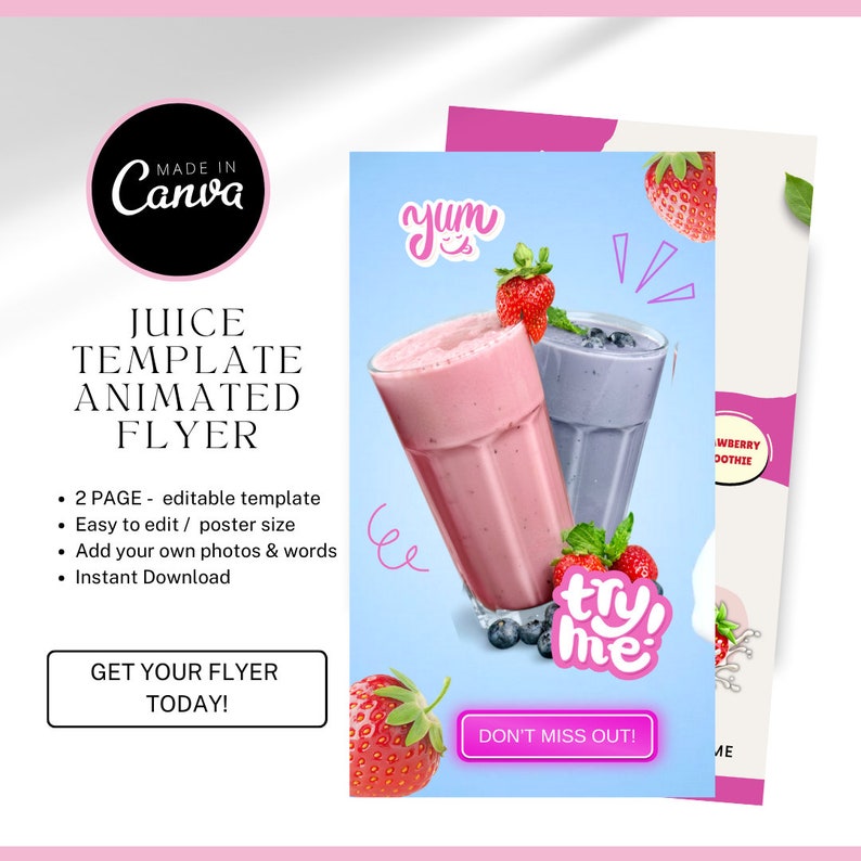 Juice Bar / Juice Bar Templates / Juice Bar Menus / Bar Menu / Canva ...