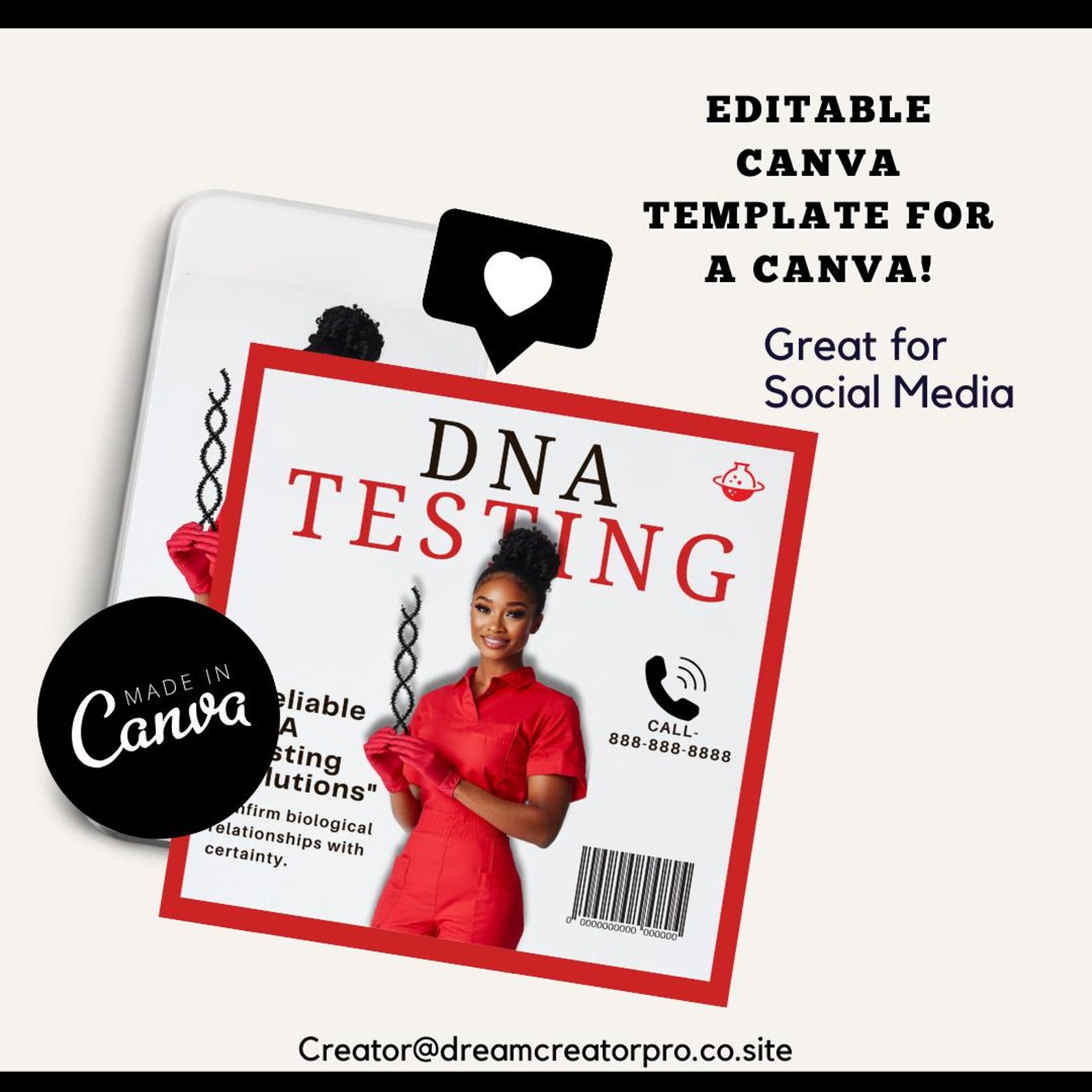 DNA Testing Flyer Canva Templates / DIY DNA Lab Service Yard Sign ...