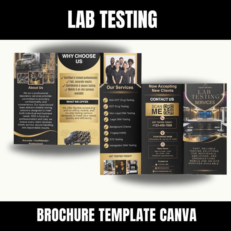 Lab Testing Services Brochure Template | Drug Testing, DNA ...