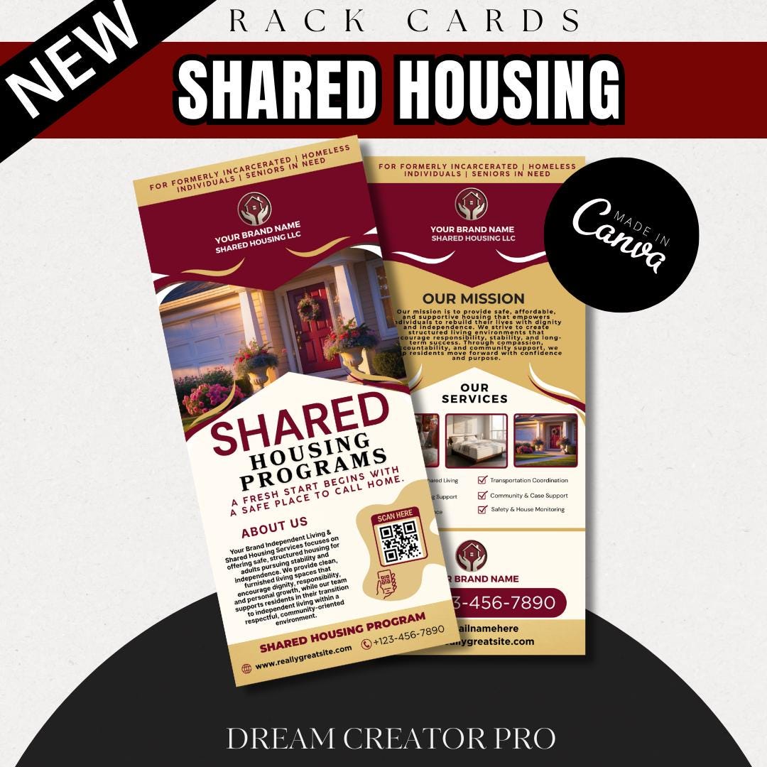 Shared Housing Rack Card Template | Independent Living & Reentry ...