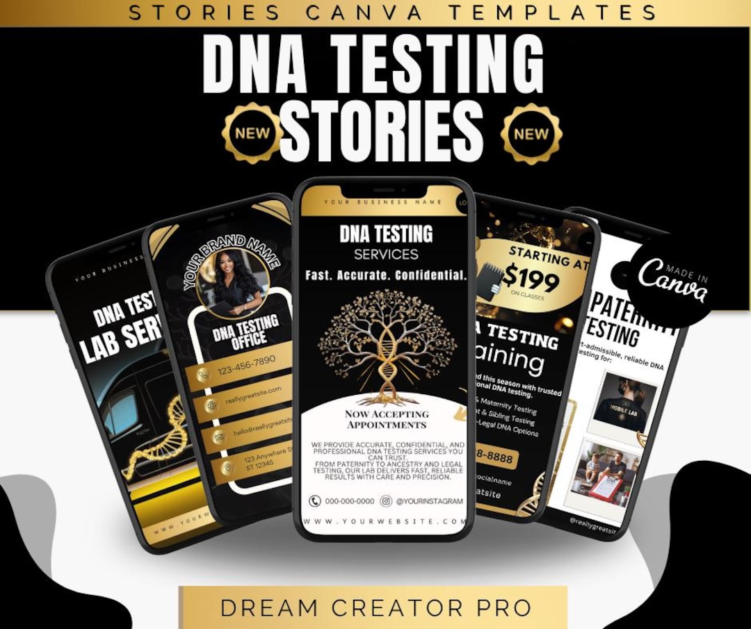 DNA Testing Instagram Stories Bundle | 10 Editable Canva Templates ...
