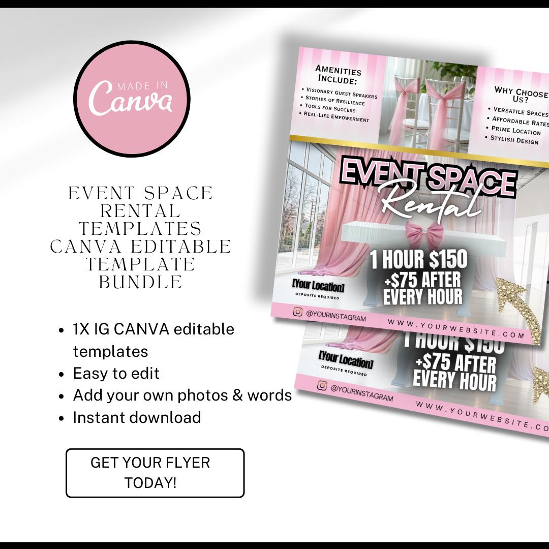 Event Space Rentals Flyer Template / Event Hosting / Digital Flyer ...