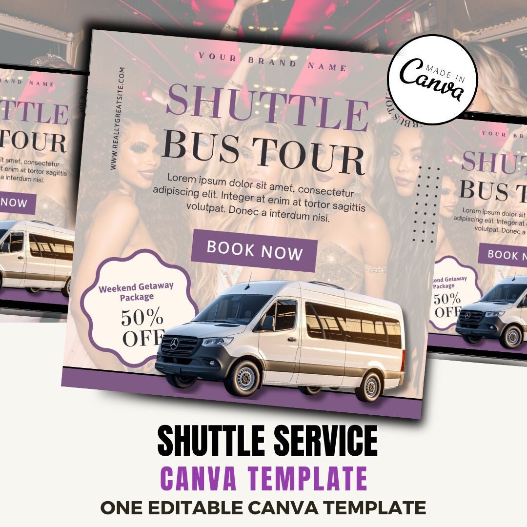 Shuttle Service Flyer Canva Template / Car Service Flyer / Service ...