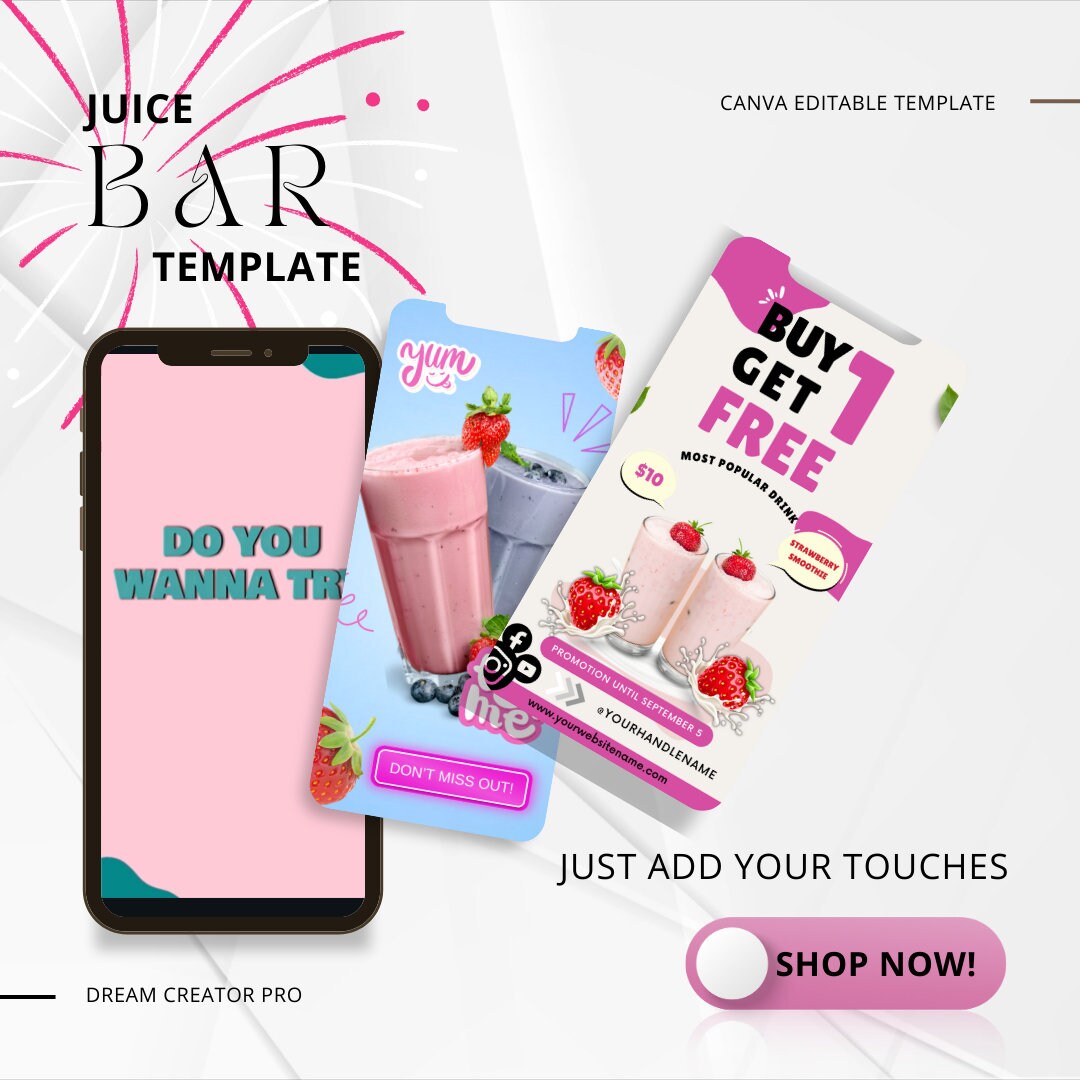 Juice Bar / Juice Bar Templates / Juice Bar Menus / Bar Menu / Canva ...
