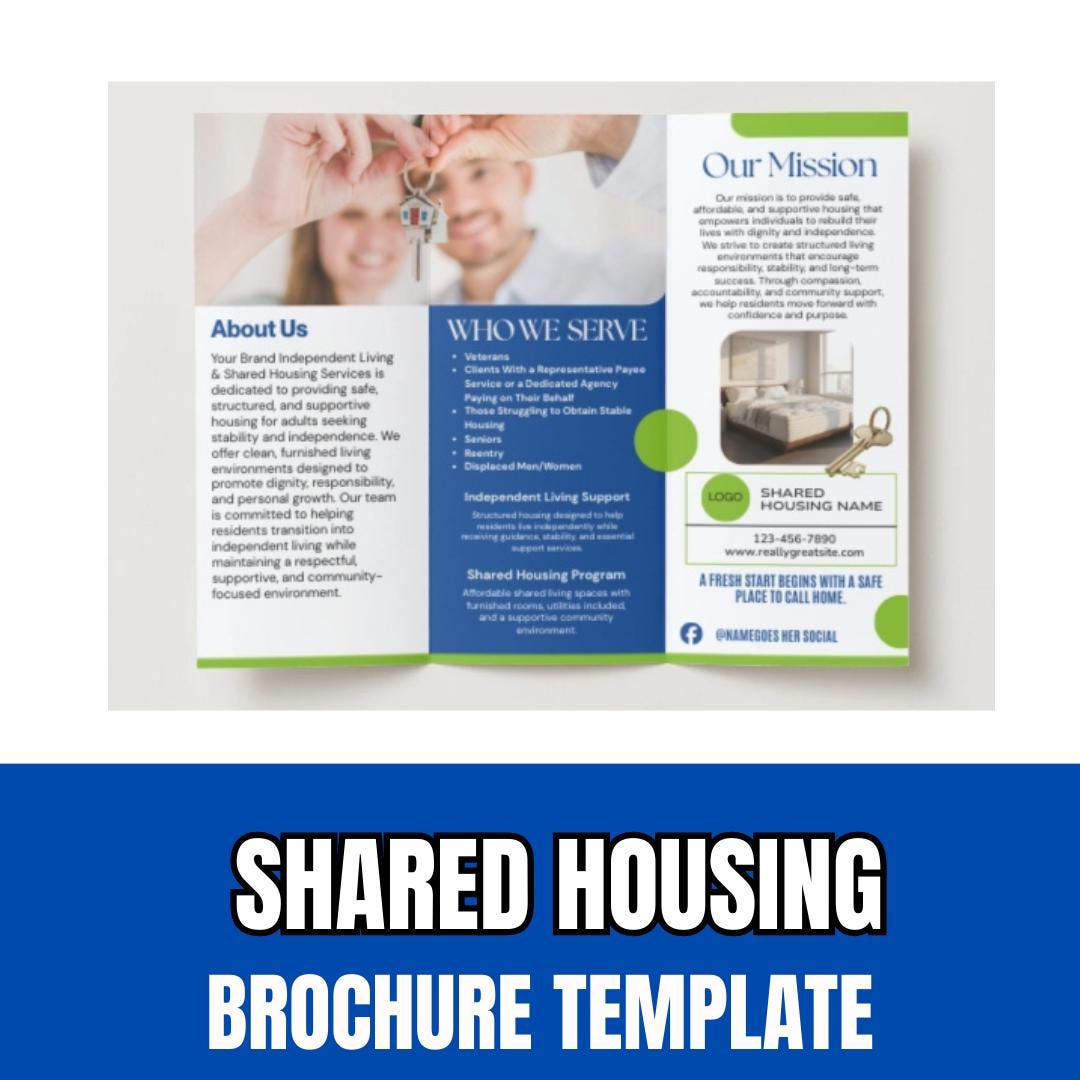Transitional Housing Brochure Template Canva | Shared Housing ...