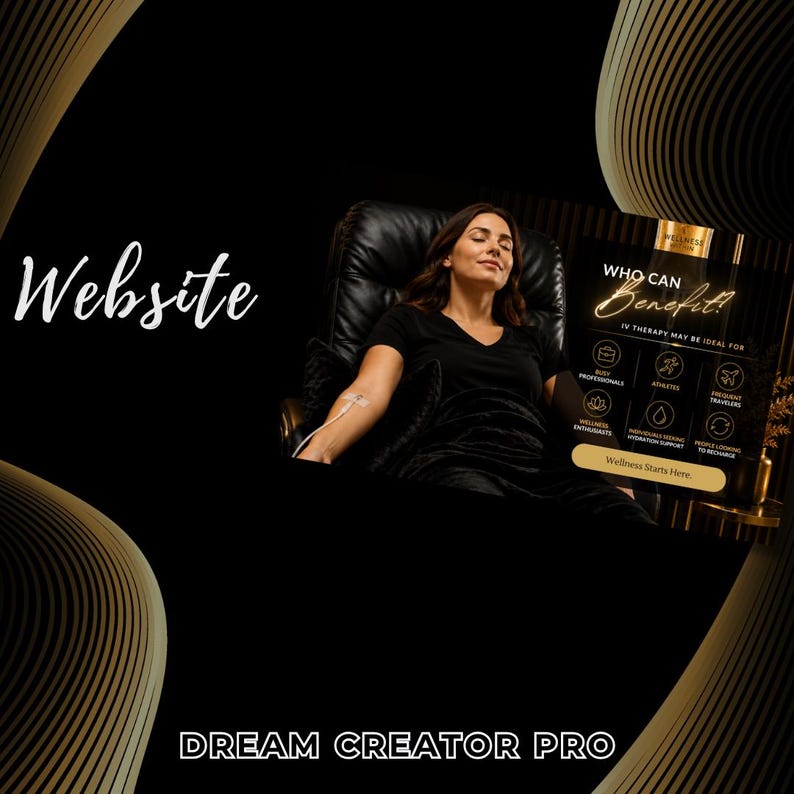 IV Drip Therapy Website Template | Editable Canva Wellness Website ...