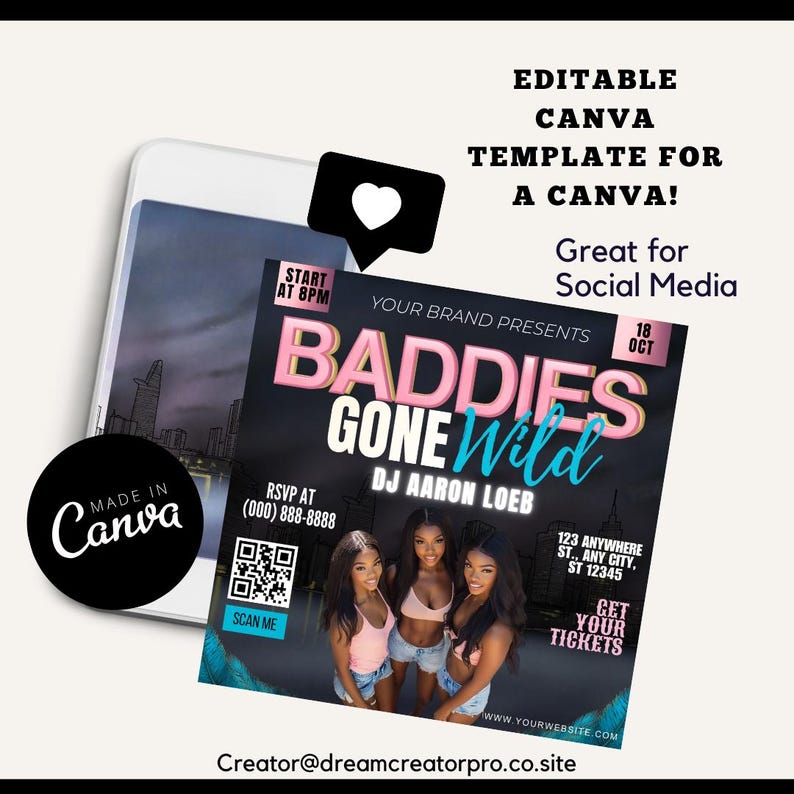 Baddies CLUB Party Flyer Template, Invitation, Party Flyer, Club Flyer ...
