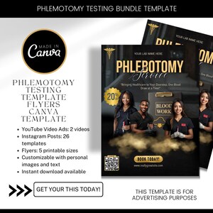 Phlebotomy Canva Bundle Template / DIY Medical Service Flyer ...