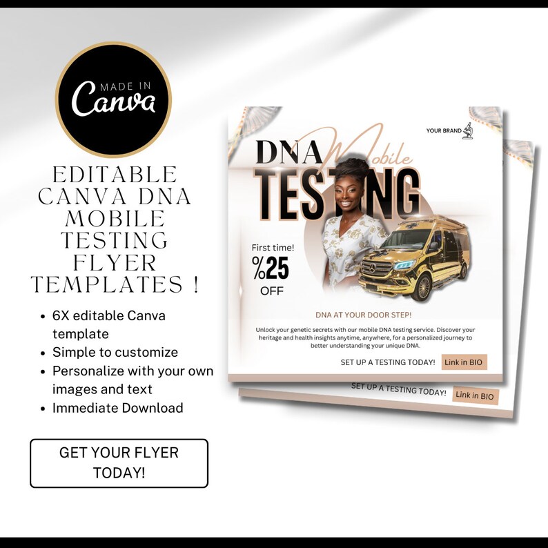 Mobile DNA Testing Flyer / DIY Medical DNA Lab Service Flyer/ Mobile ...