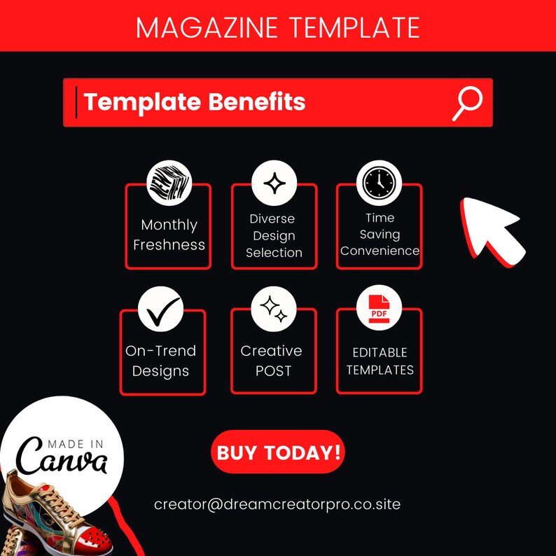 Canva Magazine Template / Magazine Template / Canva Magazine / Shoe ...