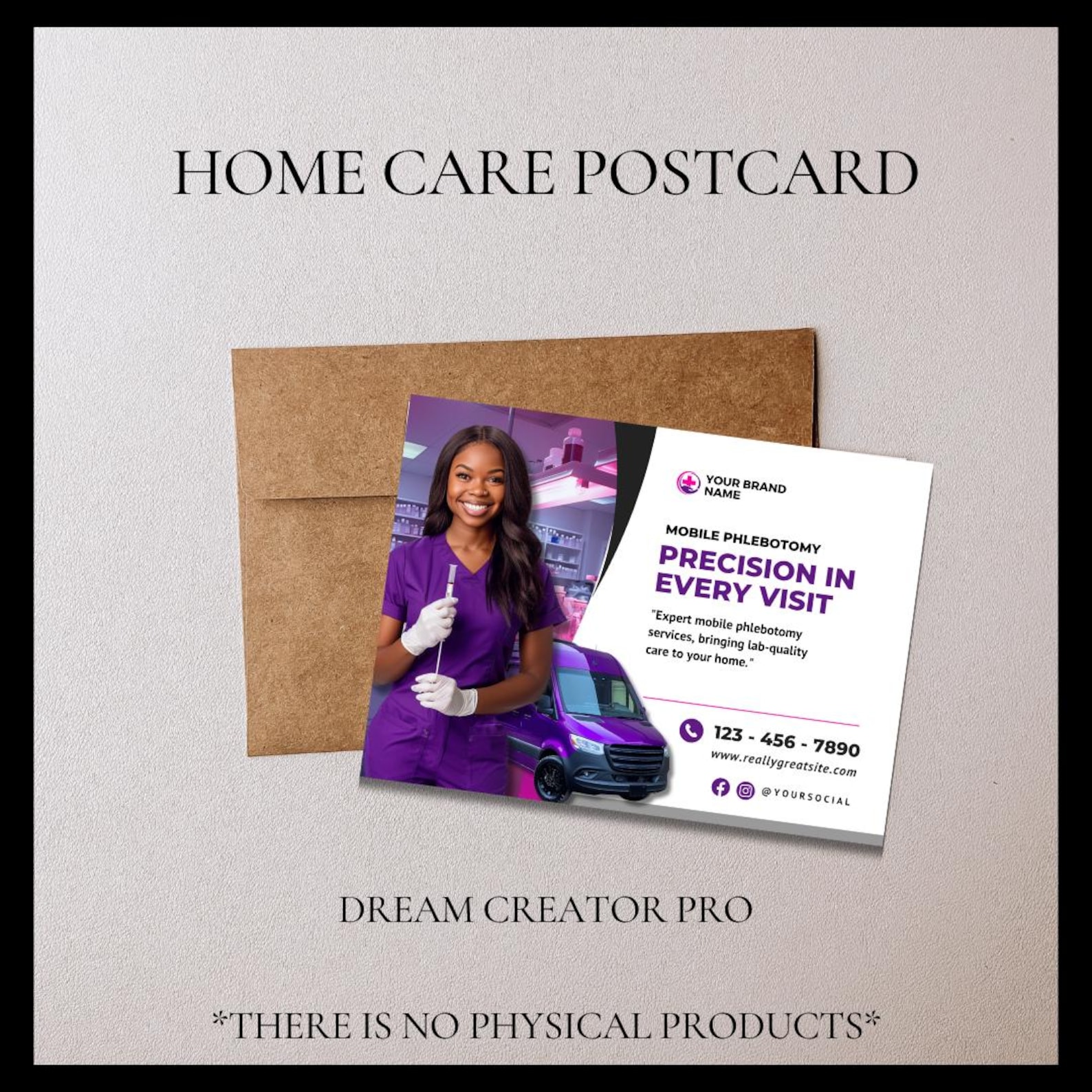 Mobile Phlebotomy Service Postcard Template / DIY Medical Service Flyer ...
