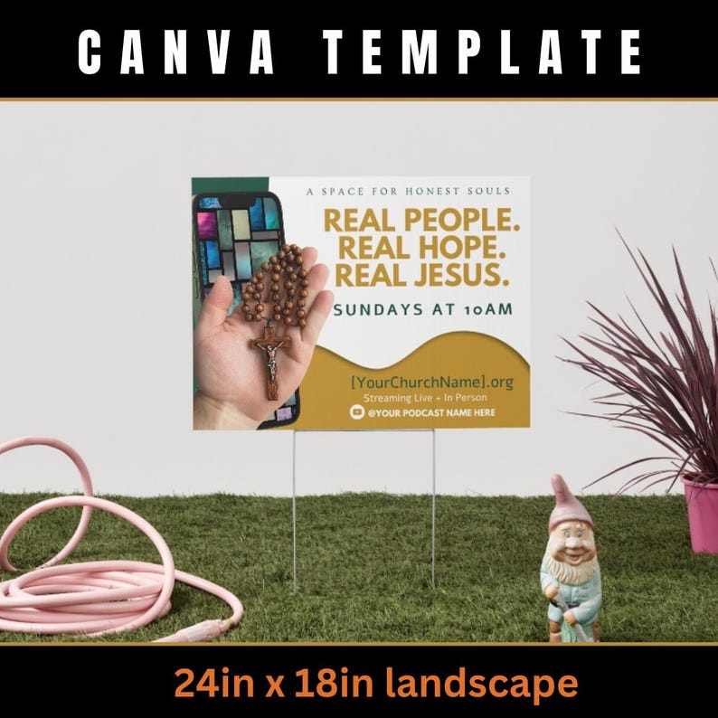 Modern Church Yard Sign Template - Editable Canva Sign for Welcome ...