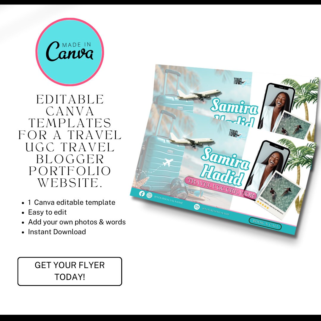 TRAVEL Agent Portfolio Website Template / Travel Agent Canva / Travel ...