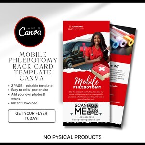 Phlebotomy Service Rack Card Template / DIY Medical Service Flyer ...