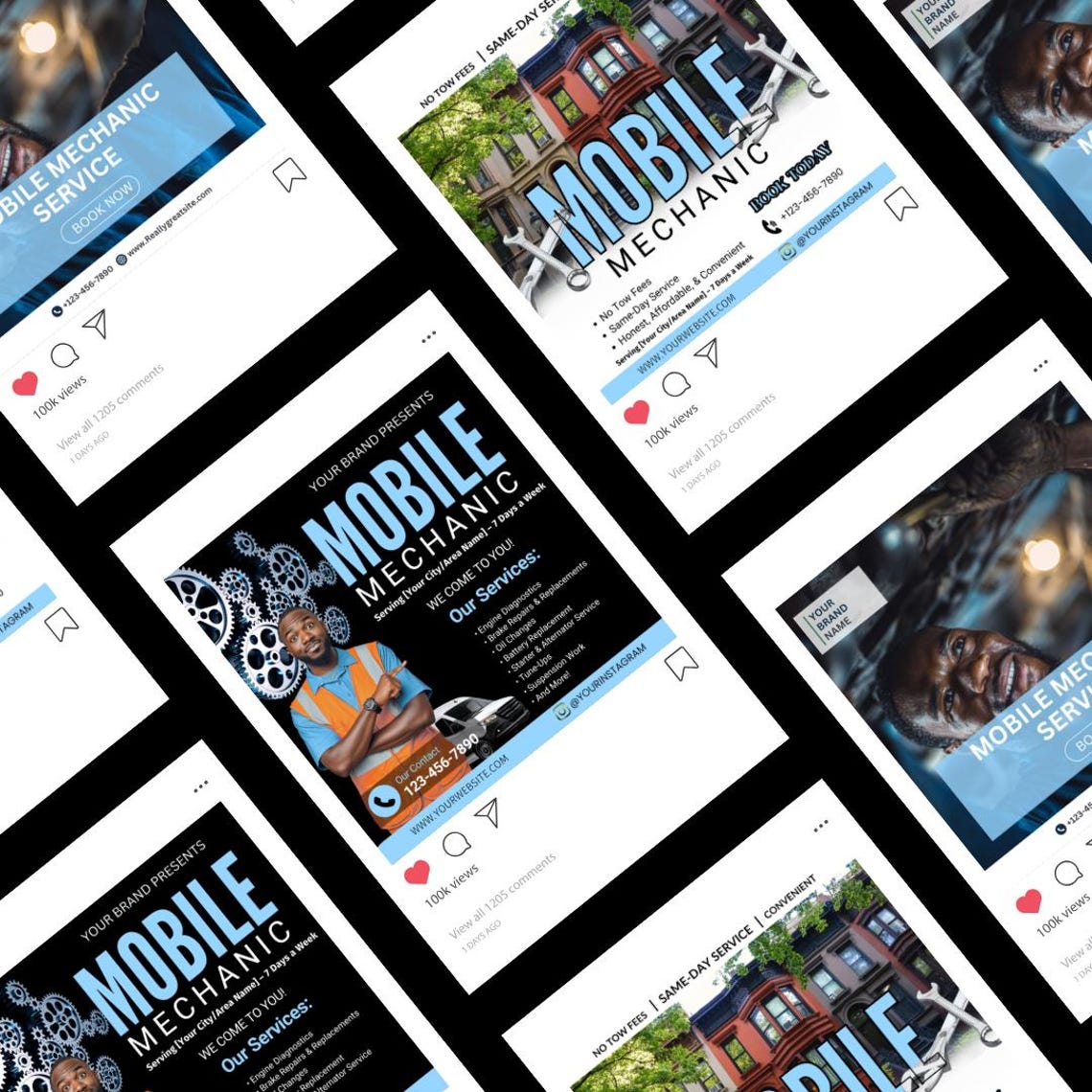 Editable Mobile Mechanic Flyer Template - Auto Repair Service ...