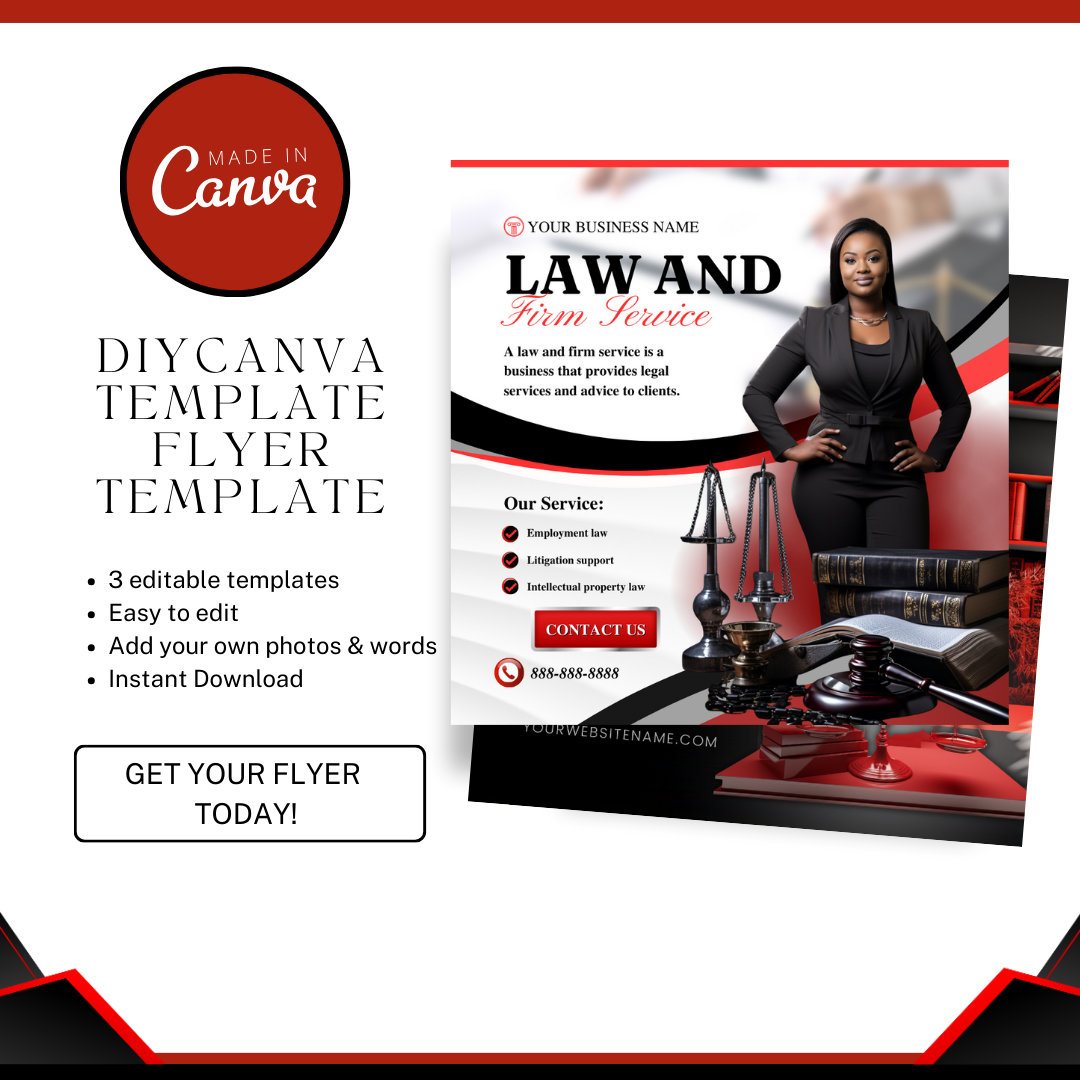 Legal Firm- Canva Editable Template Set for Law Firms (set of 3) CANVA ...