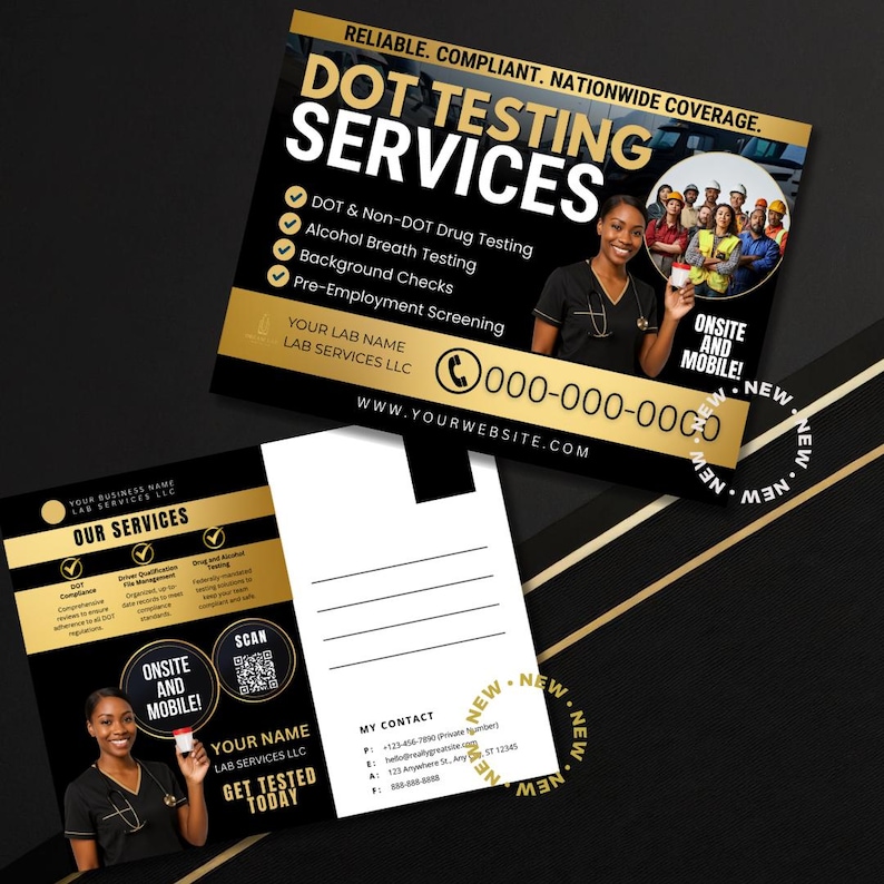 DOT Testing Drug Lab Service Flyer, Employment Consortium, Mobile Lab ...