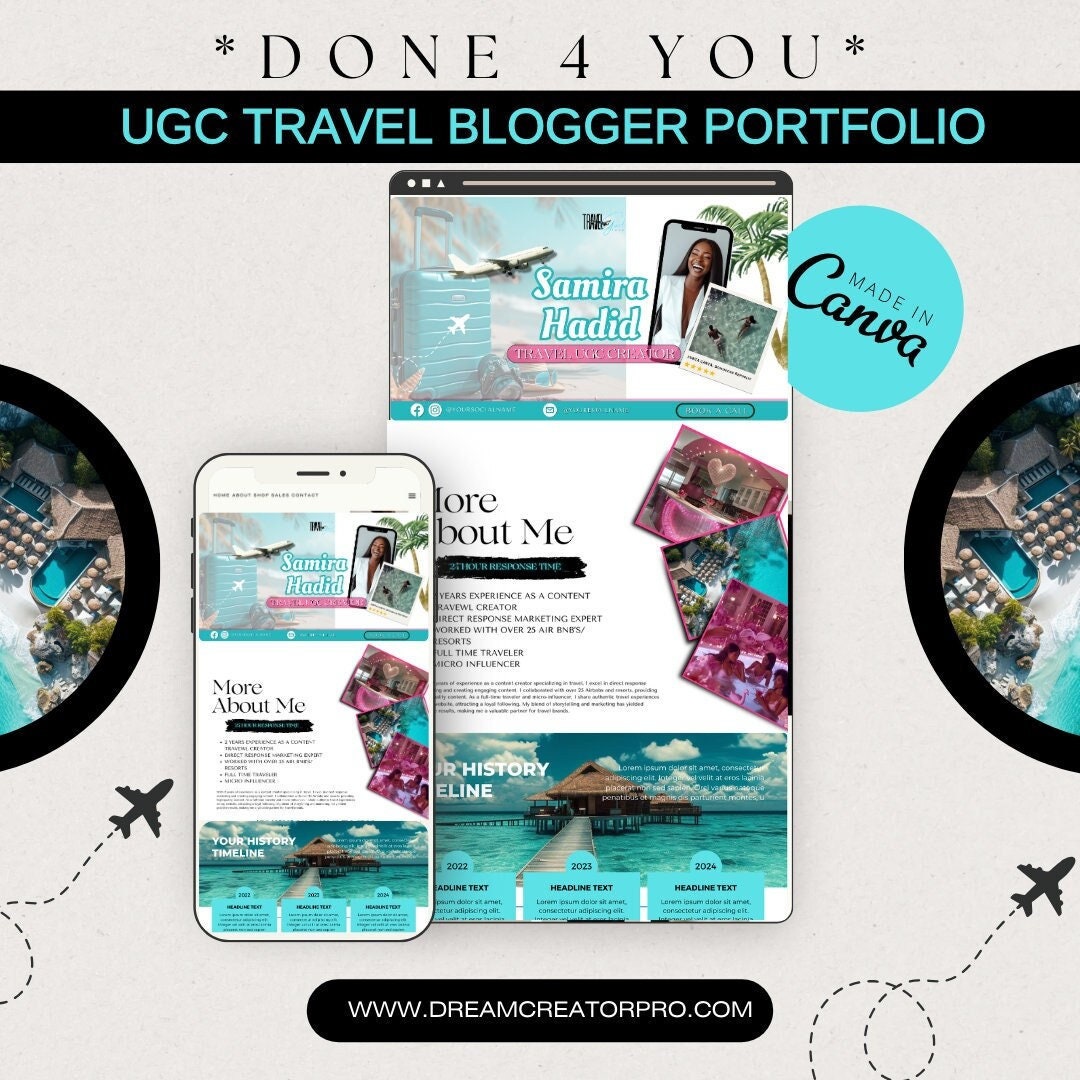 TRAVEL Agent Portfolio Website Template / Travel Agent Canva / Travel ...