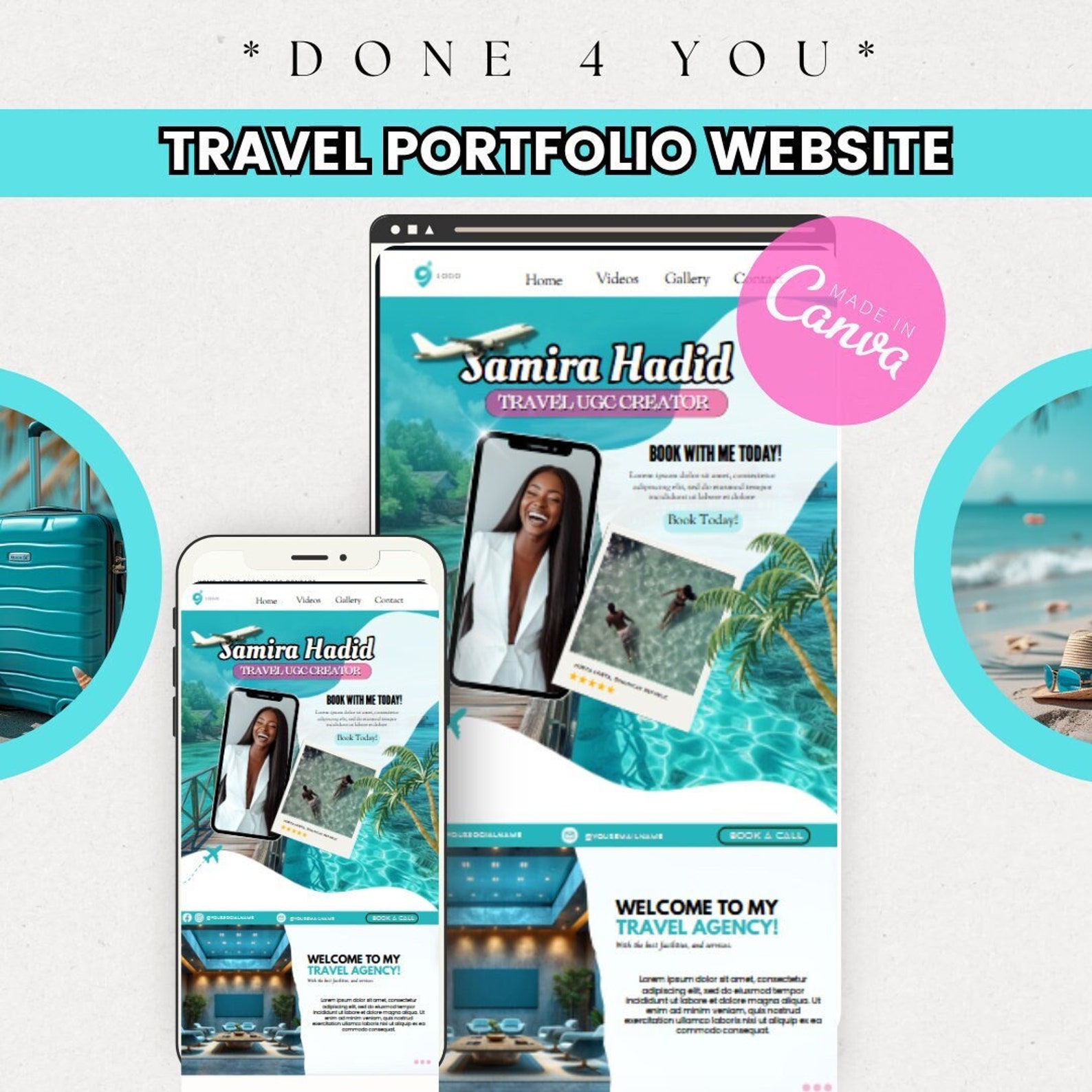 TRAVEL Agent Portfolio Website Template / Travel Agent Canva / Travel ...