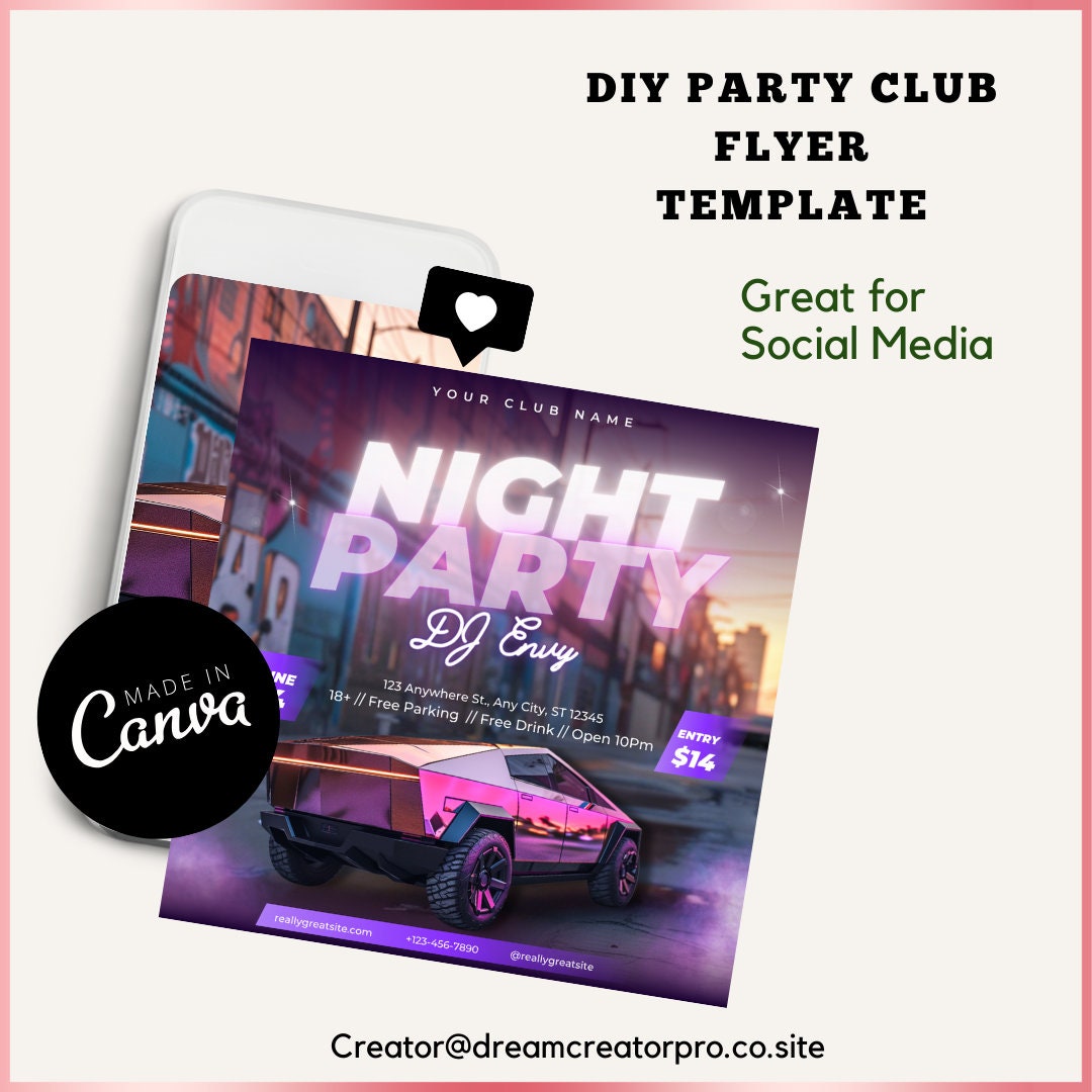 NEW Futuristic Party Flyer Template / Party Flyer / Club Flyer / Canva ...