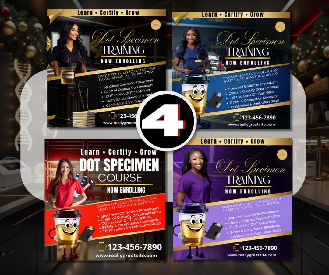 DOT Specimen Course Canva Flyer Template / DIY Medical DNA Lab Service ...
