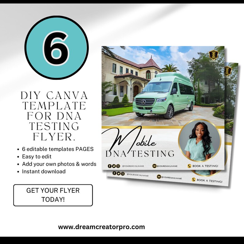 Mobile DNA Testing Flyer / DIY Medical DNA Lab Service Flyer/ Mobile ...