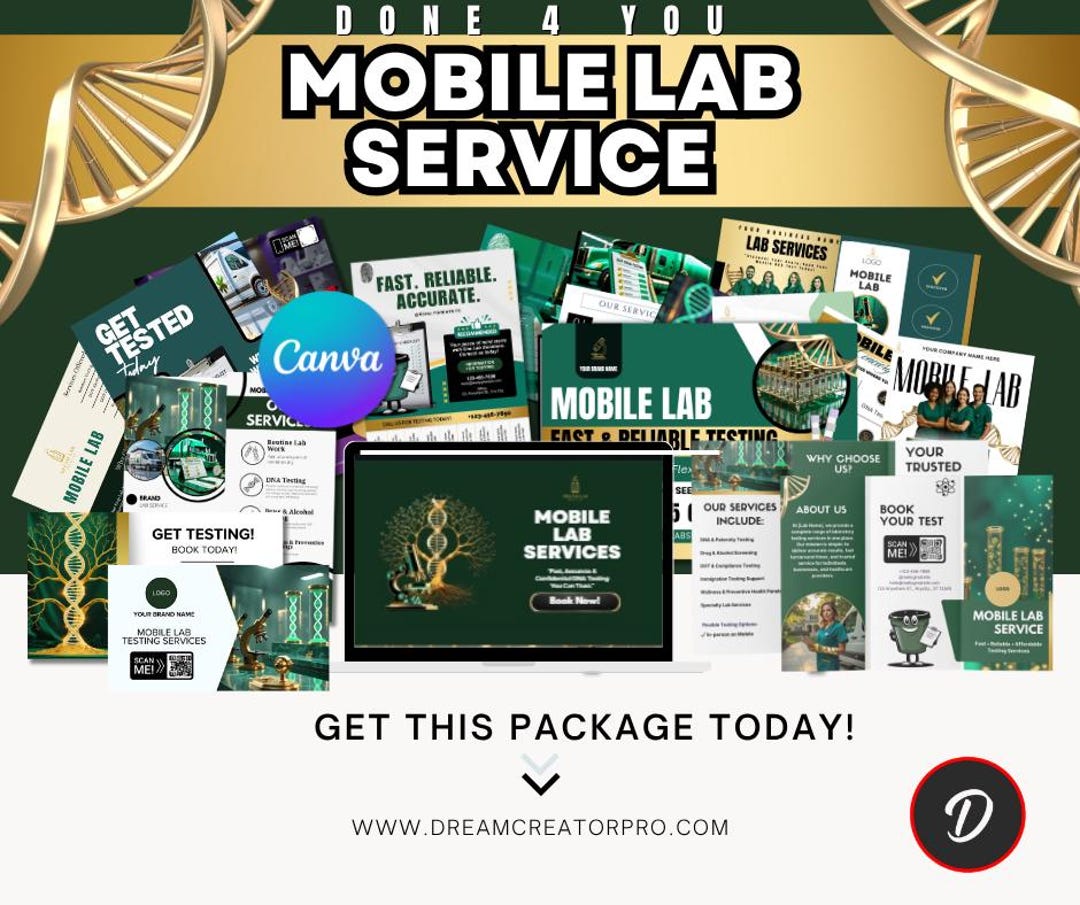 Mobile Lab Marketing Bundle | DNA & Drug Testing Business Templates ...