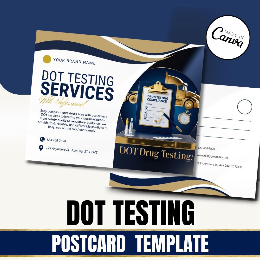 DOT Testing Consortium Postcard Flyer Canva / DIY Drug Lab Service ...
