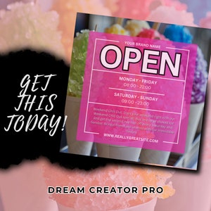 Shaved Ice Menu Template / Snow Cone Menu Template / Food Menu / Canva ...