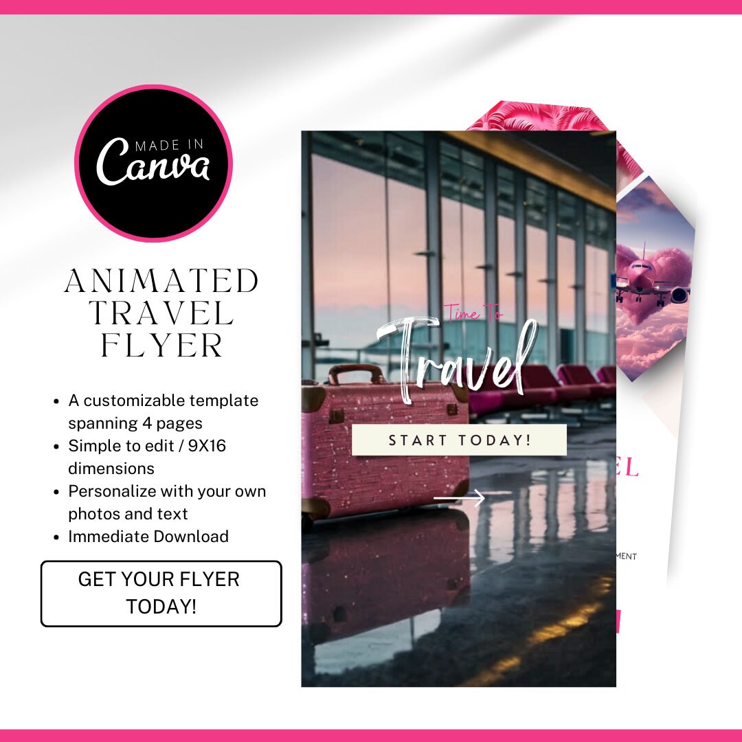 Animated Flyer / Motion Flyer / Travel Agent Canva / Travel Agent ...