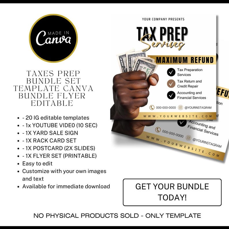 Tax Prep Flyer, Tax Preparation, Tax Season Flyer, Accountant Flyer ...