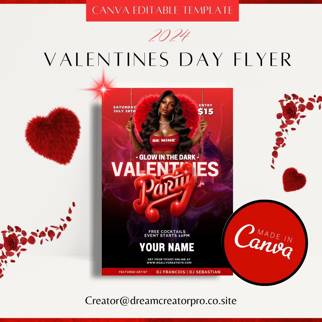 DIY Valentines Party Flyer , February Flyer, Party Flyer, Club Flyer ...