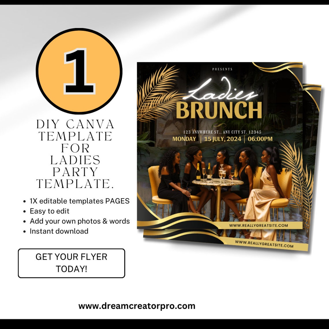 Ladies Brunch Party Event Flyer Template/ Party Flyer / Digital Flyer ...
