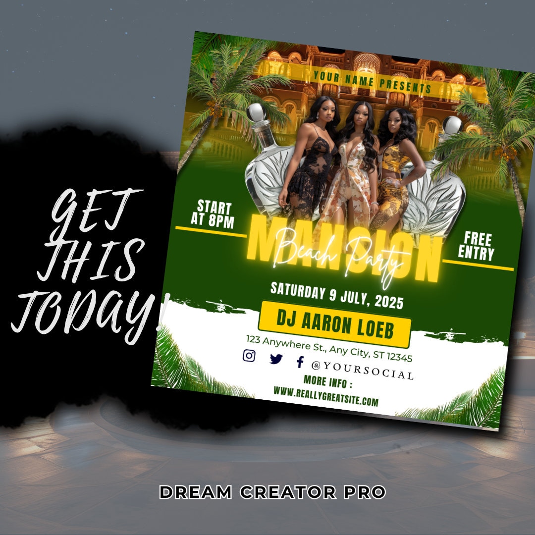 Mansion Club Party Flyer Template / Party Flyer / Club Flyer / Canva ...