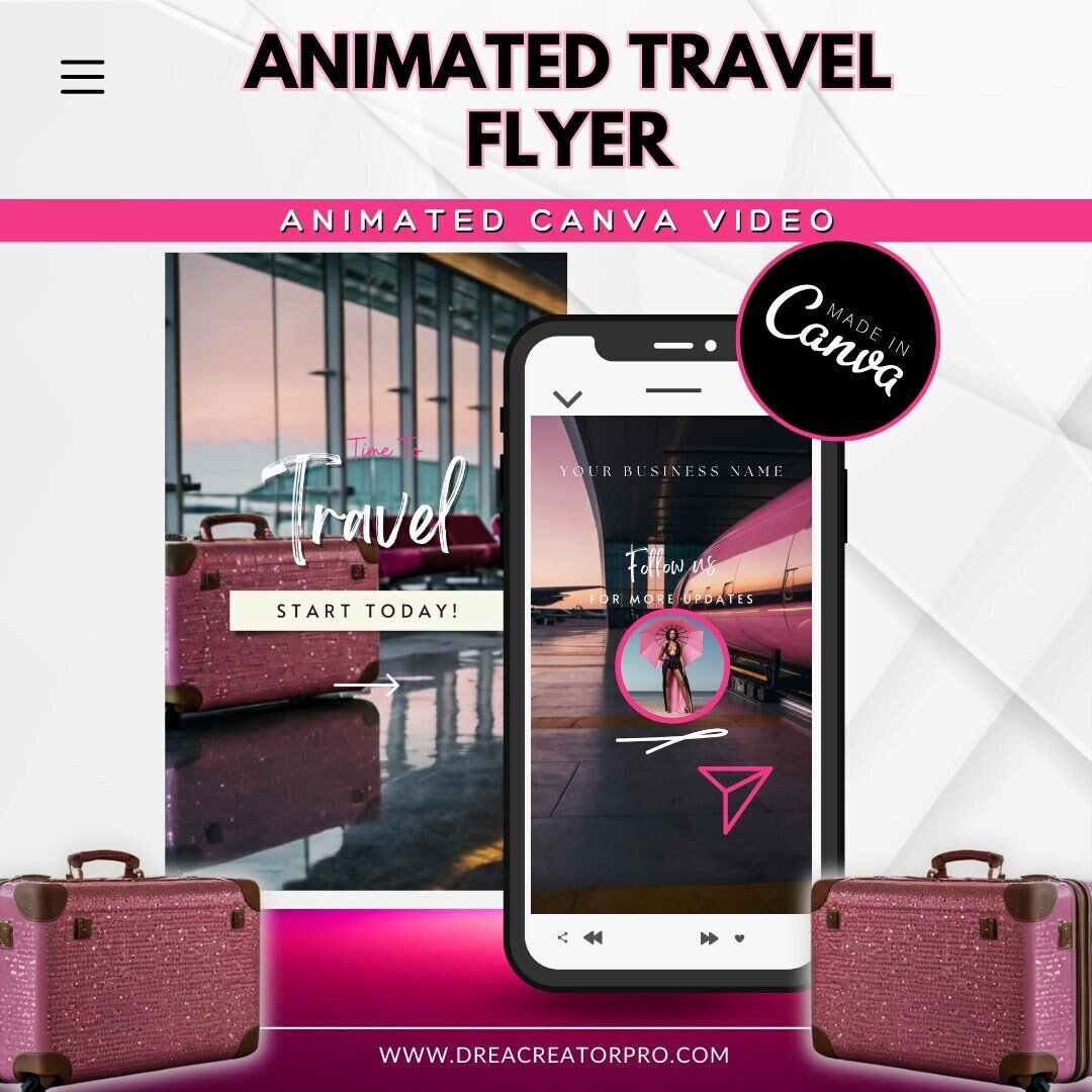 Animated Flyer / Motion Flyer / Travel Agent Canva / Travel Agent ...