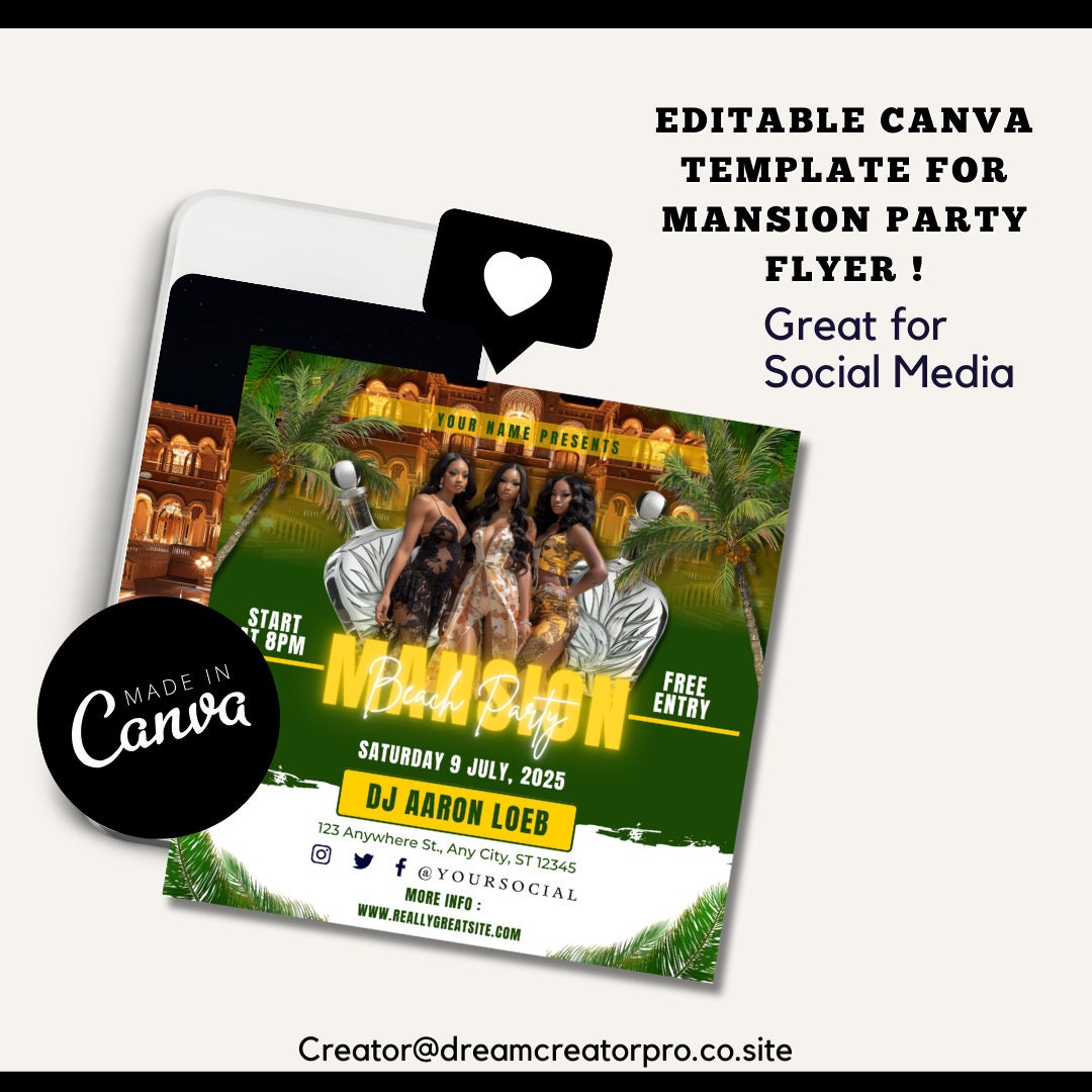 Mansion Club Party Flyer Template / Party Flyer / Club Flyer / Canva ...