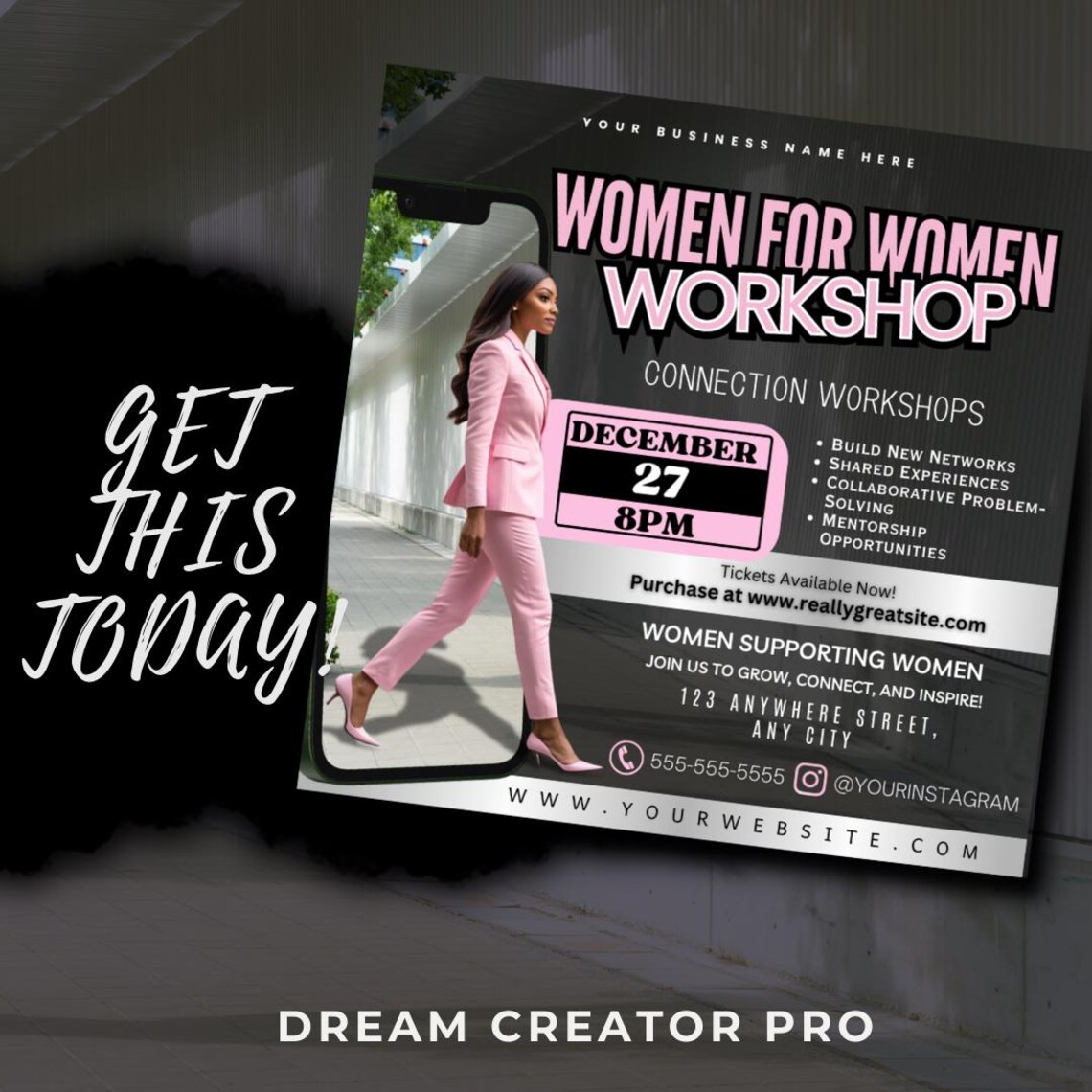 Women Network Event Flyer Template/ Conference Flyer / Workshop / Canva ...