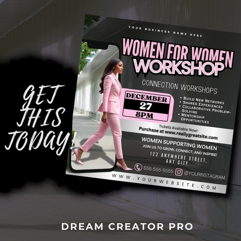 Women Network Event Flyer Template/ Conference Flyer / Workshop / Canva ...