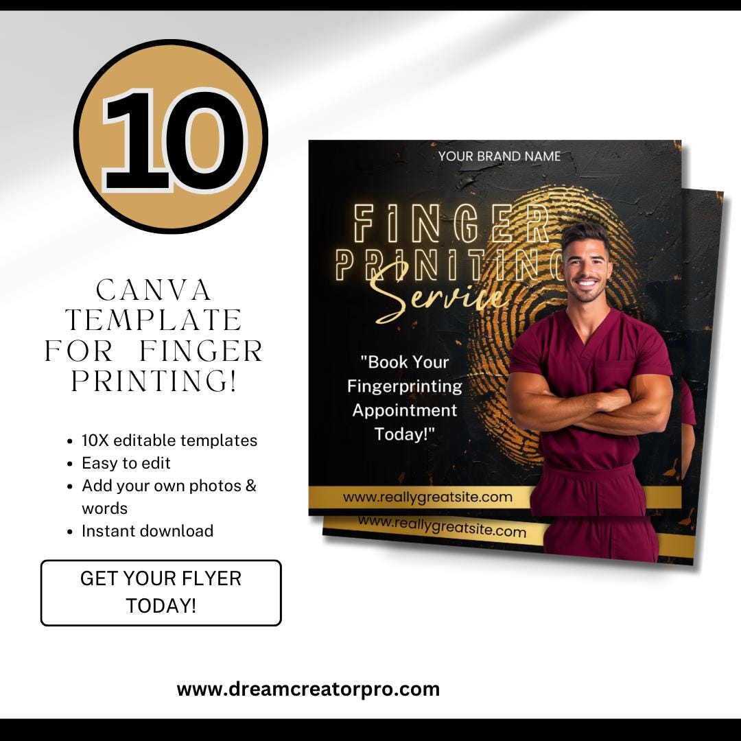 Finger Printing Canva Flyer Template / DIY Medical Lab Service/ Finger ...