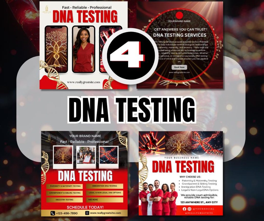 DNA Testing Flyer Bundle (4 Instagram Posts) | Editable Canva Templates ...