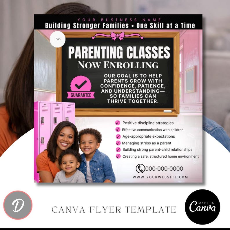 Parenting Class Flyer Template | Court Approved Parenting Classes ...