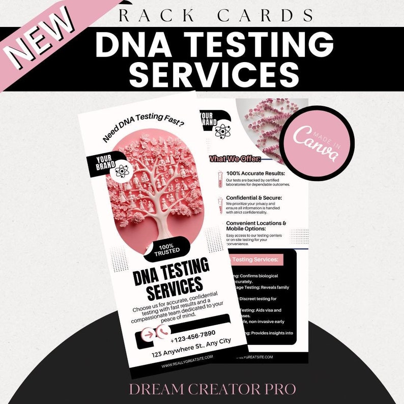 DNA Testing Rack Card / DIY Medical Service/ Mobile Paternity Testing ...