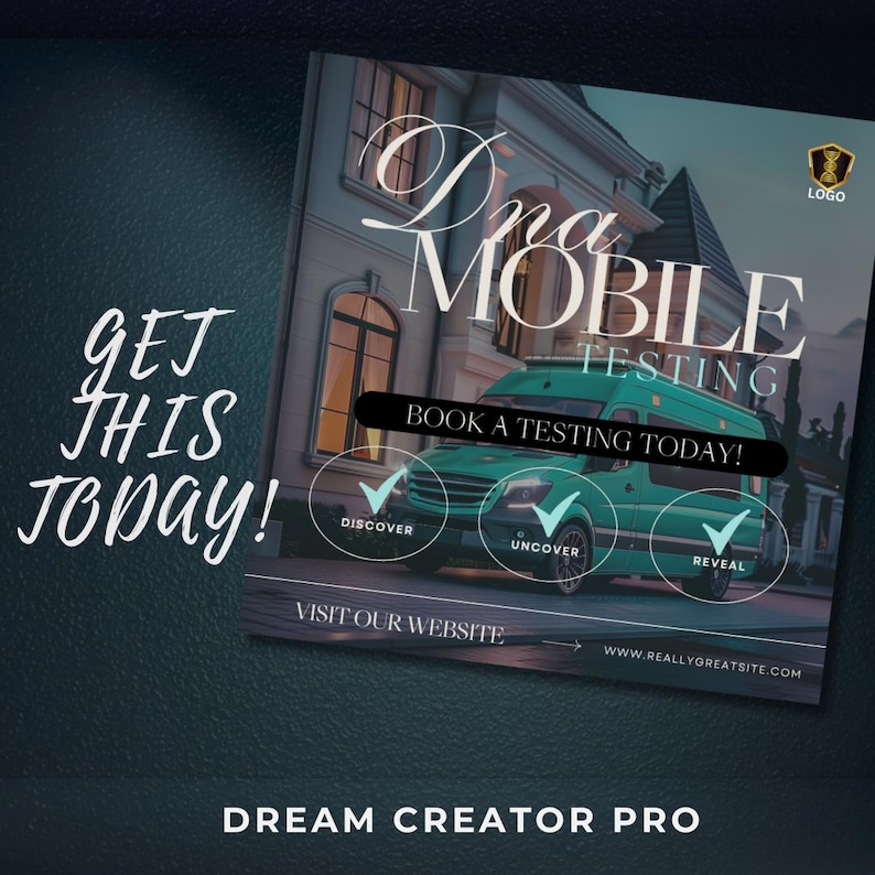 Mobile DNA Testing Flyer / DIY Medical DNA Lab Service Flyer/ Mobile ...