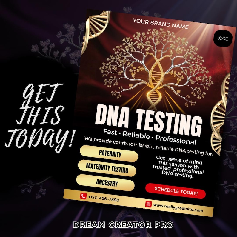 DNA Testing Instagram Post Template | Canva Editable DNA Lab Services ...