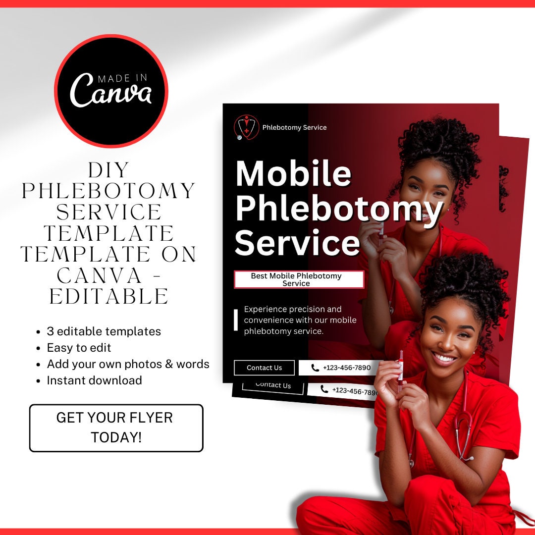 Phlebotomy Service Flyer Template / DIY Medical Service Flyer ...